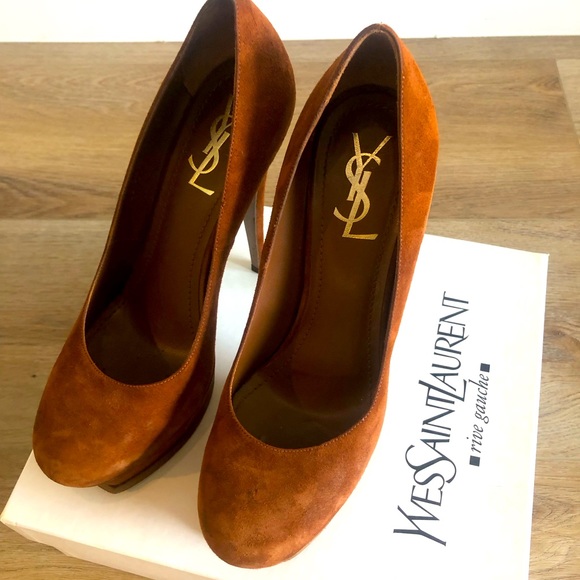 Yves Saint Laurent | Shoes | Ysl Platform Suede High Heels | Poshmark